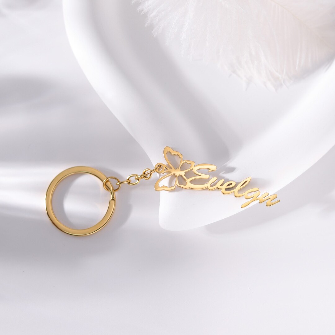 Custom Key Chain With Butterfly|personalized Birth Butterfly Keychain ...