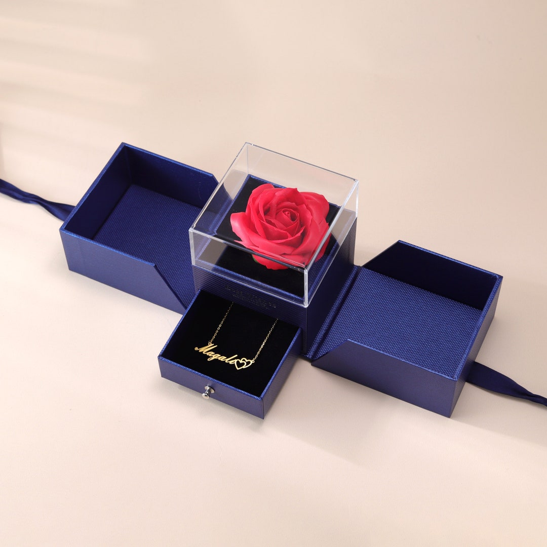 Upgraded Gift Box! Women Preserved Rose Jewelry Box | Keepsake Box ...