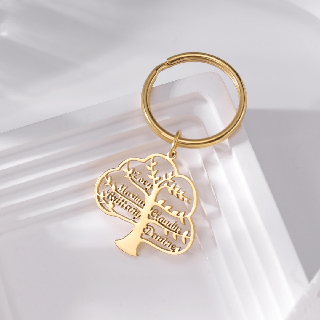 Personalized Life Tree Keychain for Mom|engraved Family Members Name ...