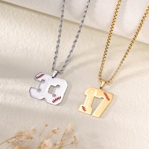 Customized Engraved Sport Number Necklace With Name|baseball Lace ...