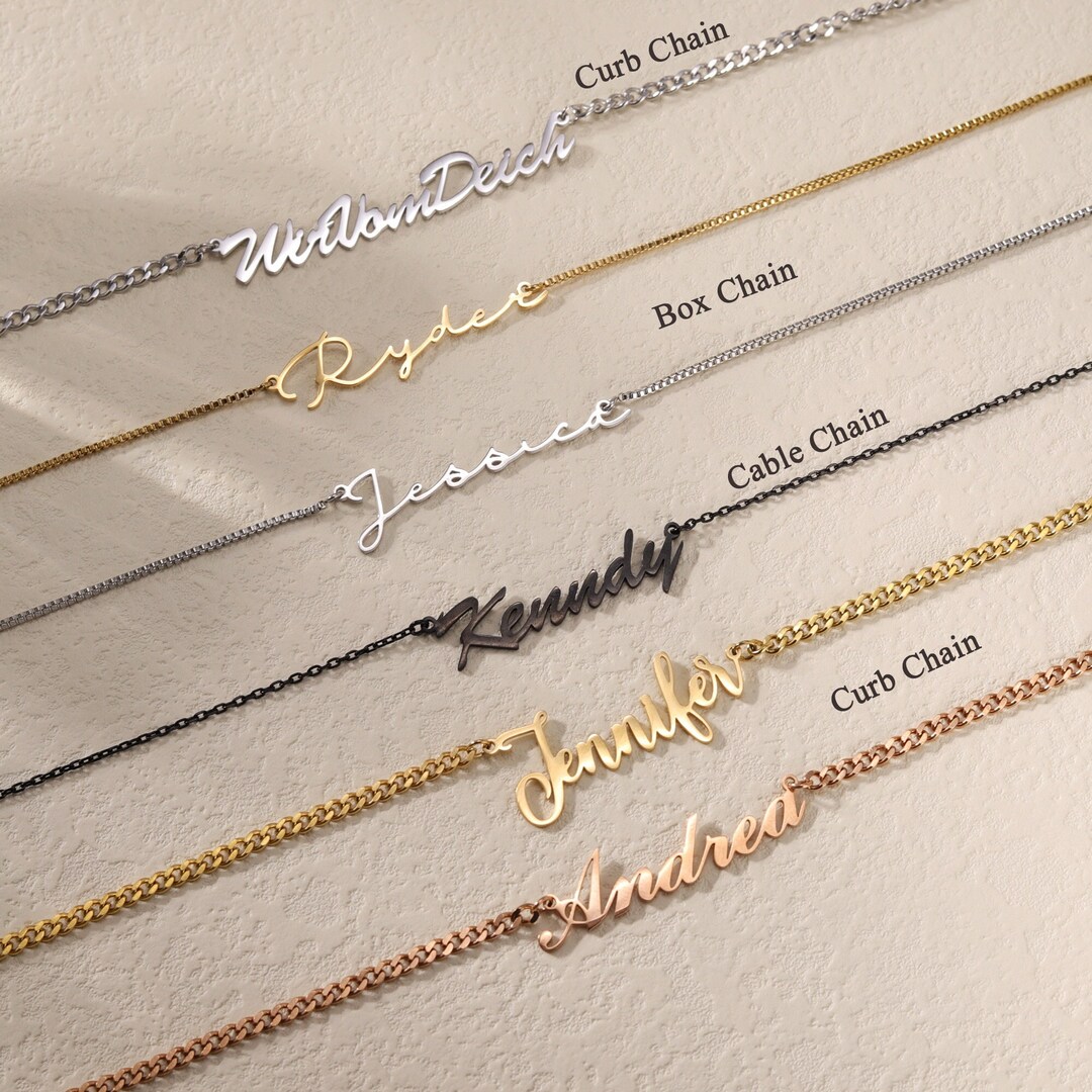 Custom Dainty Name Necklace|personalized Sterling Silver Name Necklace ...