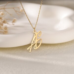 Two Letter Initial Necklace|custom Two Letter Necklace|couple Letter ...