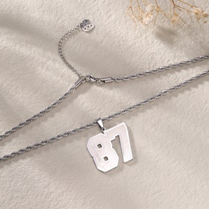 Custom Engraved Number Necklace With 3mm Rolo Chain|personalized Sport ...