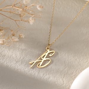 Two Letter Initial Necklace|custom Two Letter Necklace|couple Letter ...