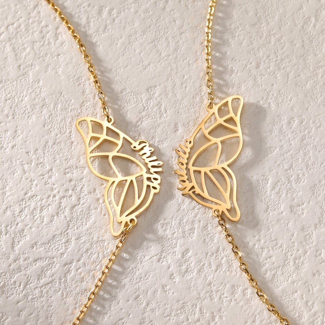 Custom Two Butterfly Bracelets|best Friends Bracelet Set|personalized ...