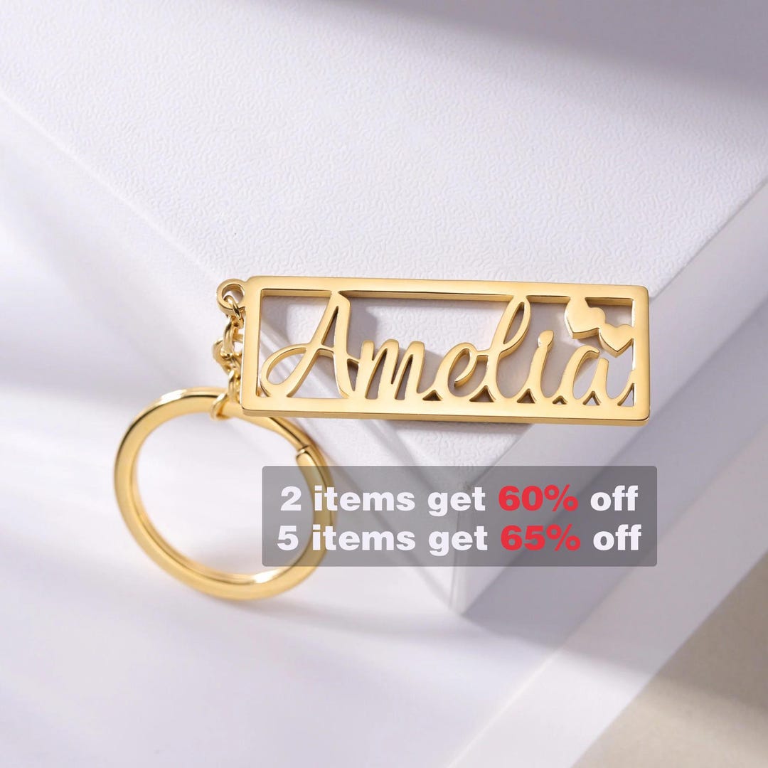 Personalized Name Keychain With Heart|custom Letter Key Chain|your Name ...