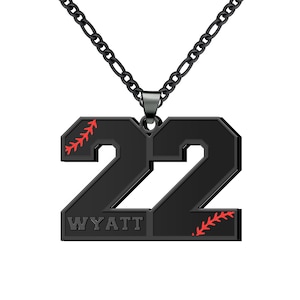 Customized Engraved Sport Number Necklace With Name|baseball Lace ...