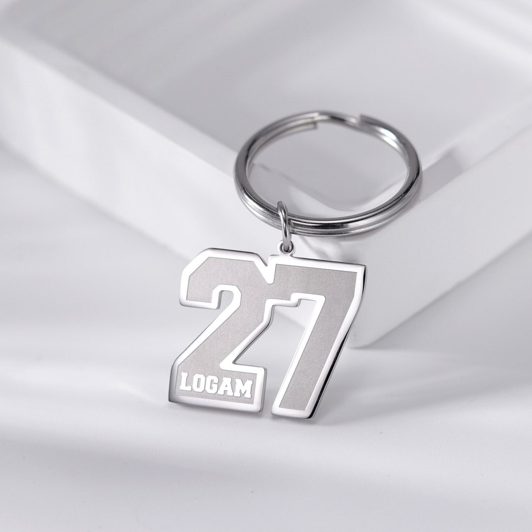 Personalized Team Number Keyring With Name|customized Engraved Sport ...