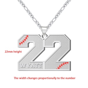 Customized Engraved Sport Number Necklace With Name|baseball Lace ...