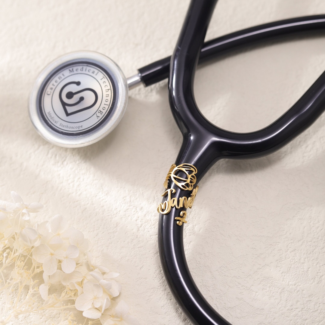 Stethoscope Personalized Name Tag With Flower|violet Stethoscope ID Tag ...