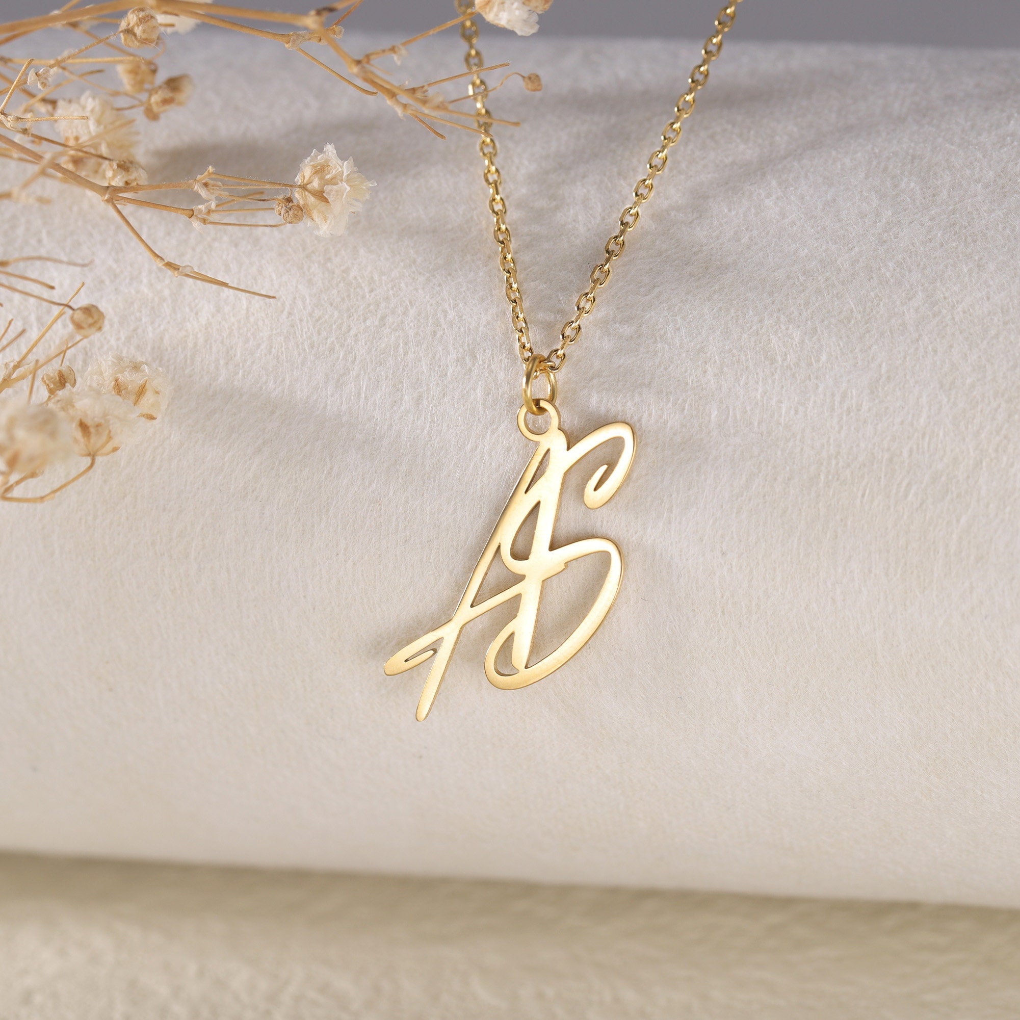 Initial necklace Etsy
