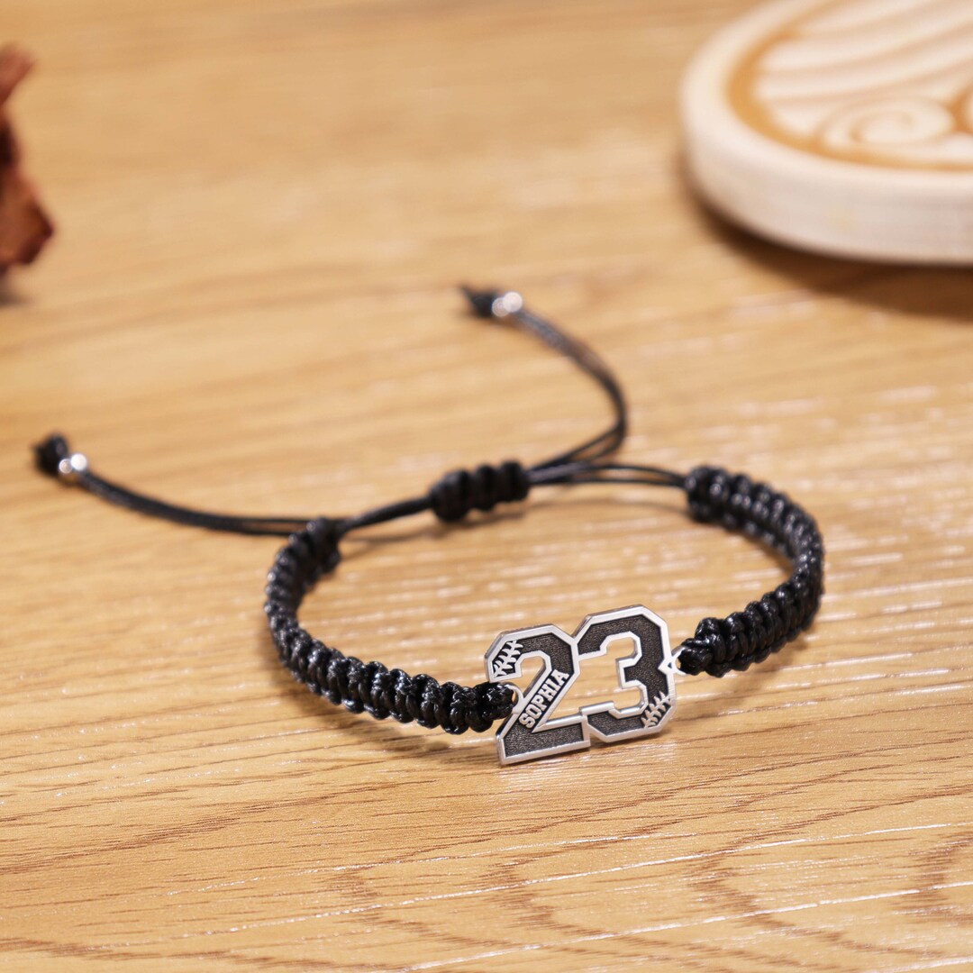 Custom Engraved Sport Number Bracelet With Nameyear ...