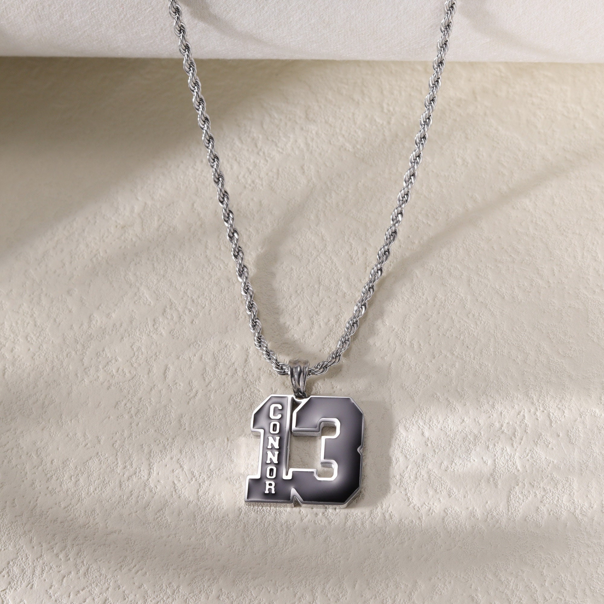 Customized Sport Number Necklace With Nameyear - Etsy