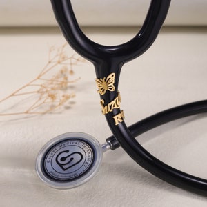 Butterfly Stethoscope Personalized Name Tag|birthflower Stethoscope ID ...