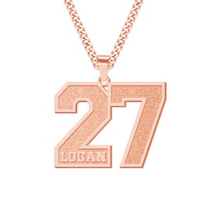 Custom Frosted Sport Number Necklace With Name|year Necklace ...