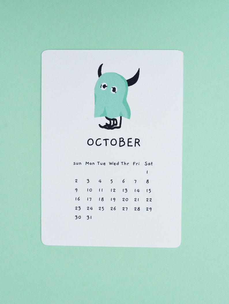 Genjo Desktop Calendar 2022 6 Month (july-dec) - Wooden Stand - Etsy