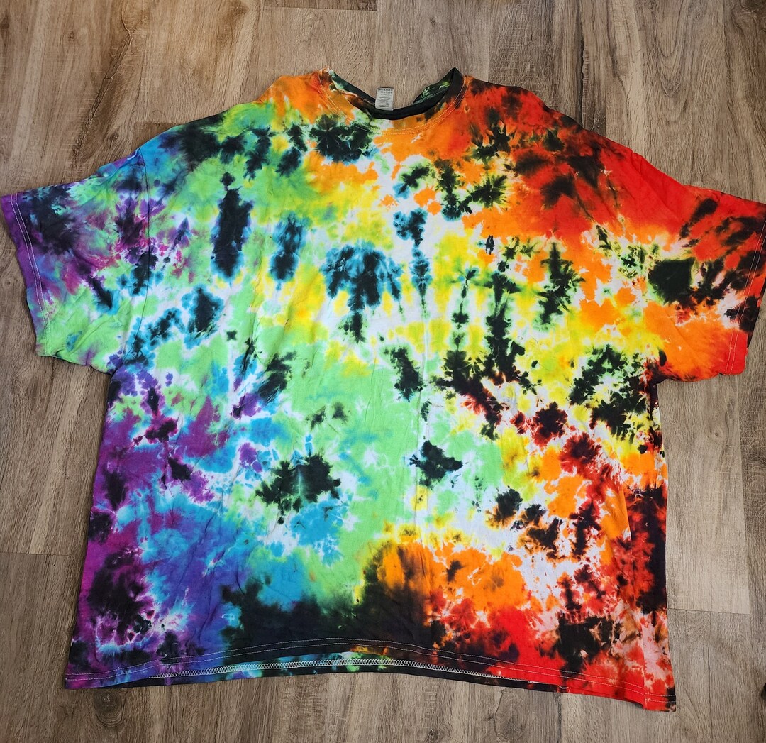 Rainbow Tie Dye Hand Dyed Tshirt. Size 5xl - Etsy