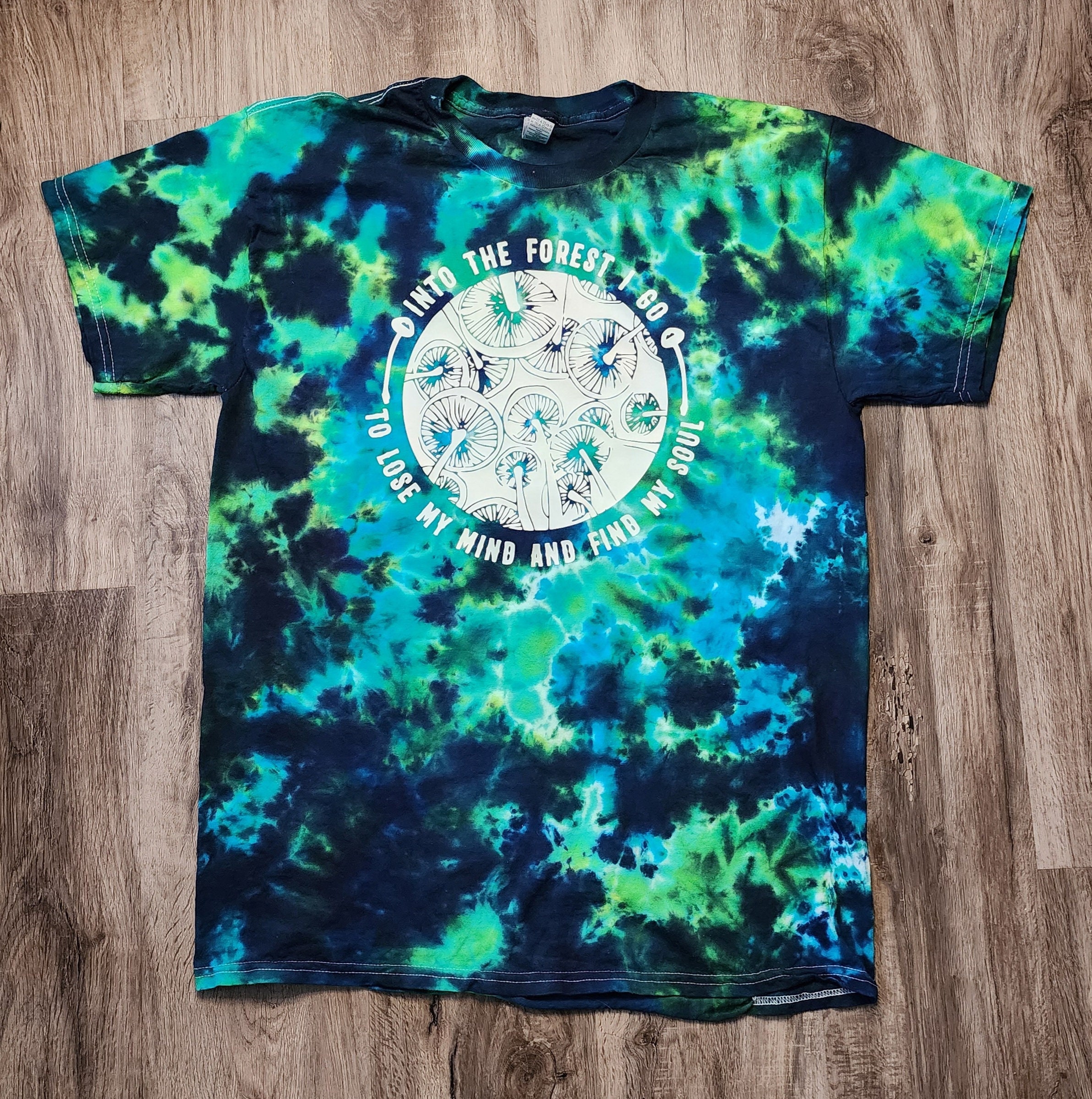 Glow in the Dark Tie Dye T-shirt, Into the Forest Hand Dyed - Etsy