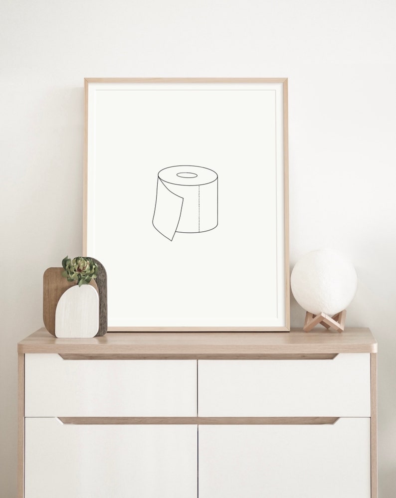 Minimalist Bathroom Wall Art Print, Line Art Simple, Simple Decor ...
