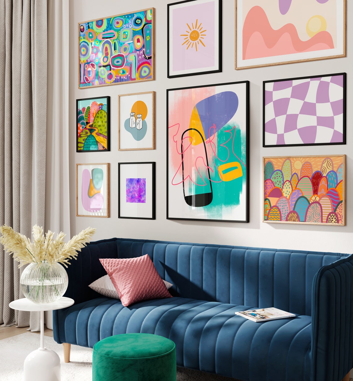 Gallery Wall Prints Set of Vivid Prints Colorful Wall Art - Etsy