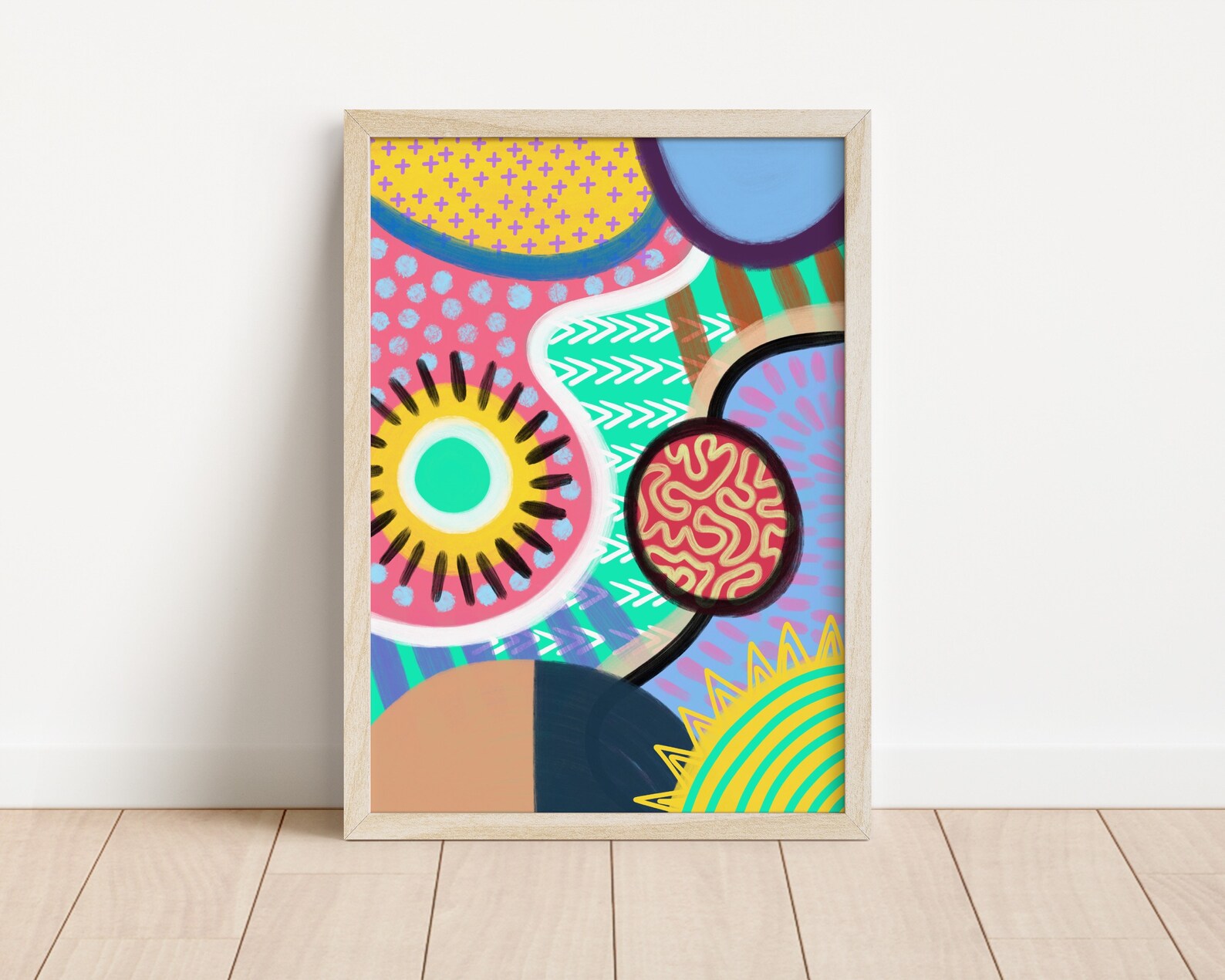 Gallery Wall Prints, Set of Vivid Prints, Colorful Wall Art, Abstract ...