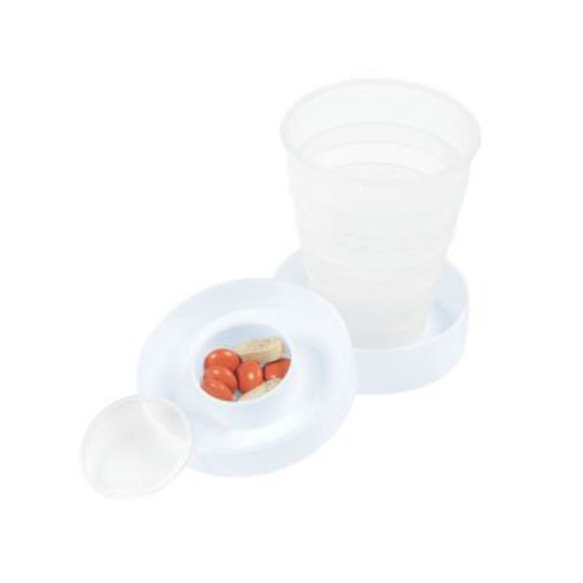 White Collapsible Cup With Pill Box - Etsy