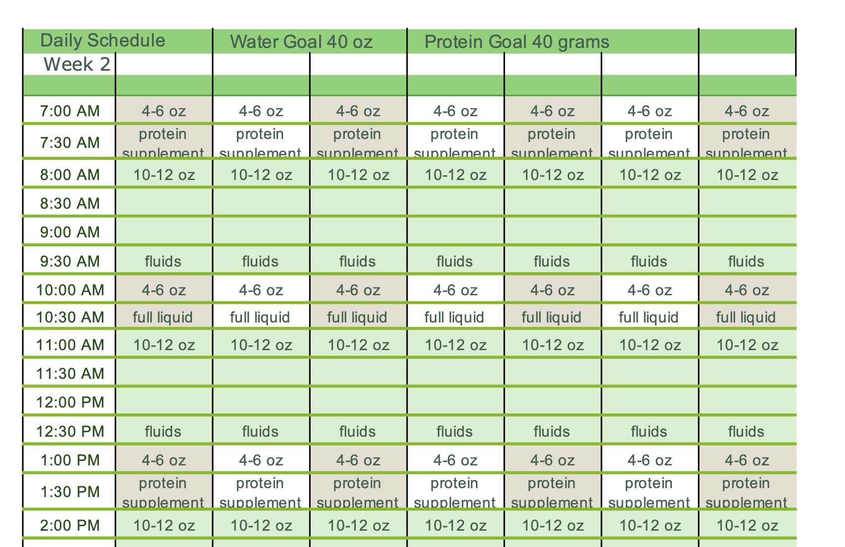 Bariatric Post-op Tracker, Color: Green - Etsy