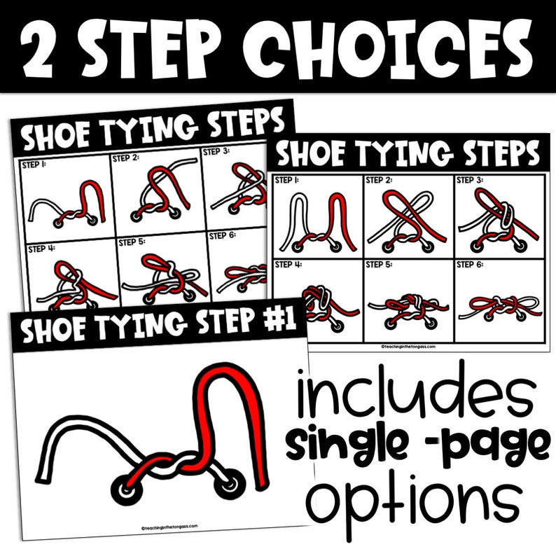 Printable Shoe Tying Steps for Kids - Etsy