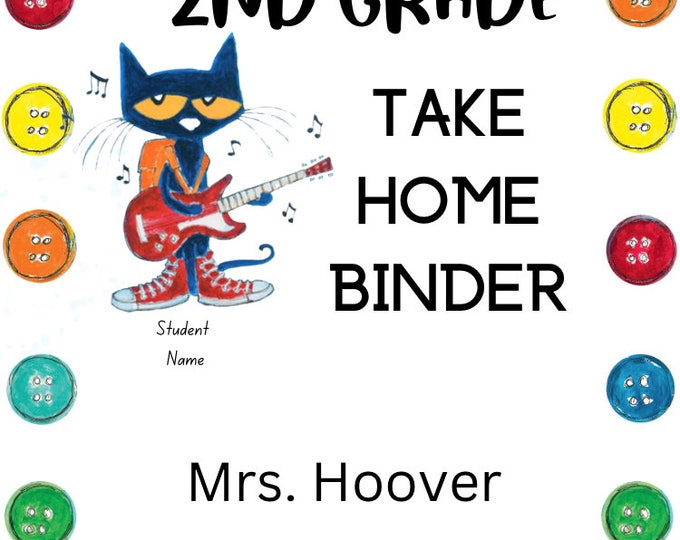 EDITABLE Pete the Cat BINDER COVER - Etsy