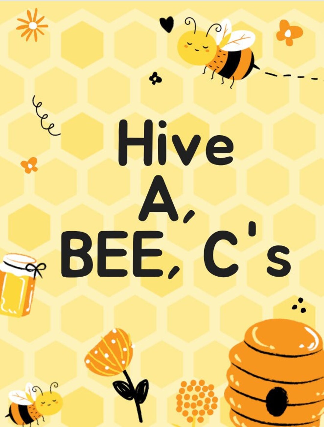 Bee Themed ABC Cards - Etsy