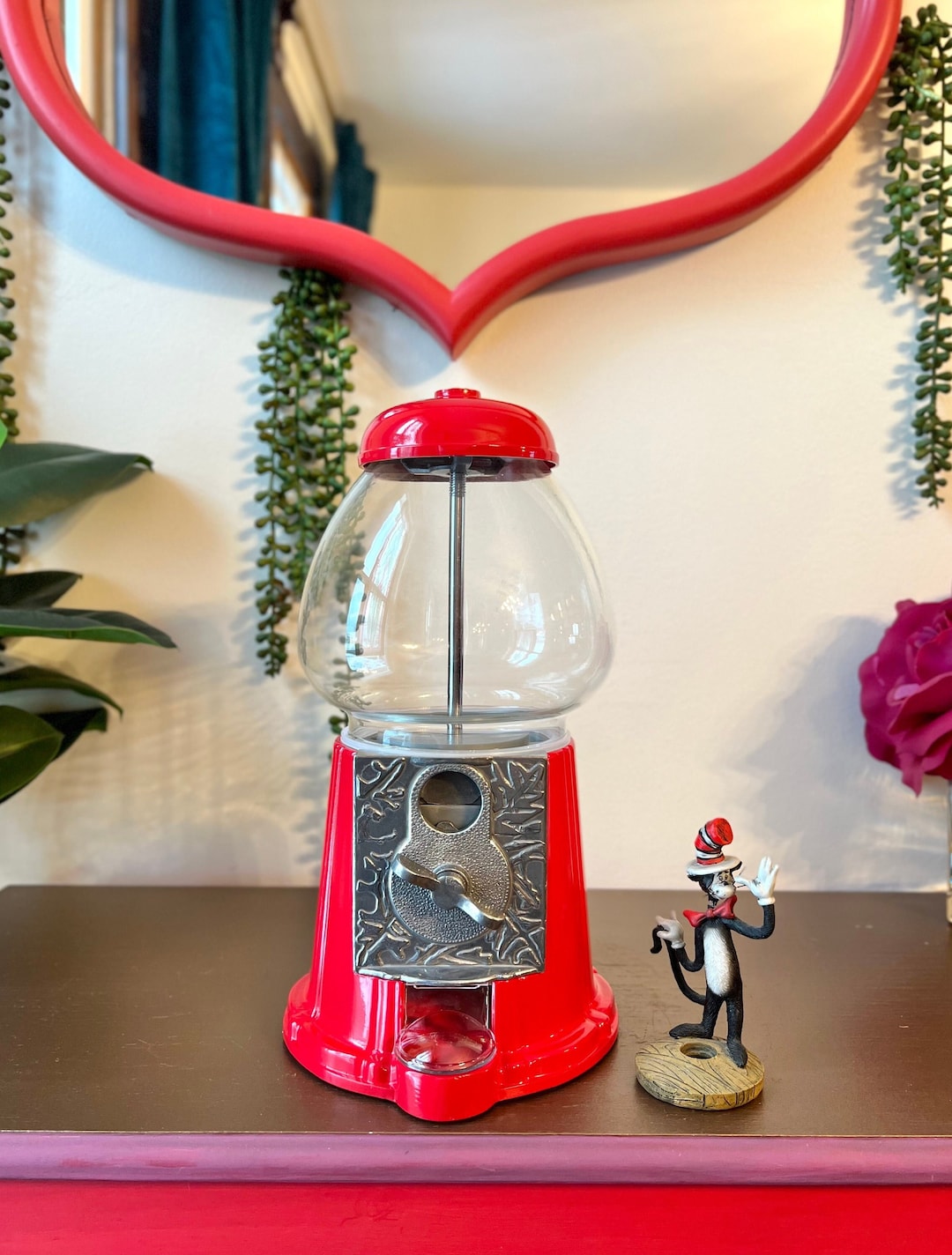 Vintage Gumball Machine | Dr. Suess the Cat in the Hat Metal Gumball ...