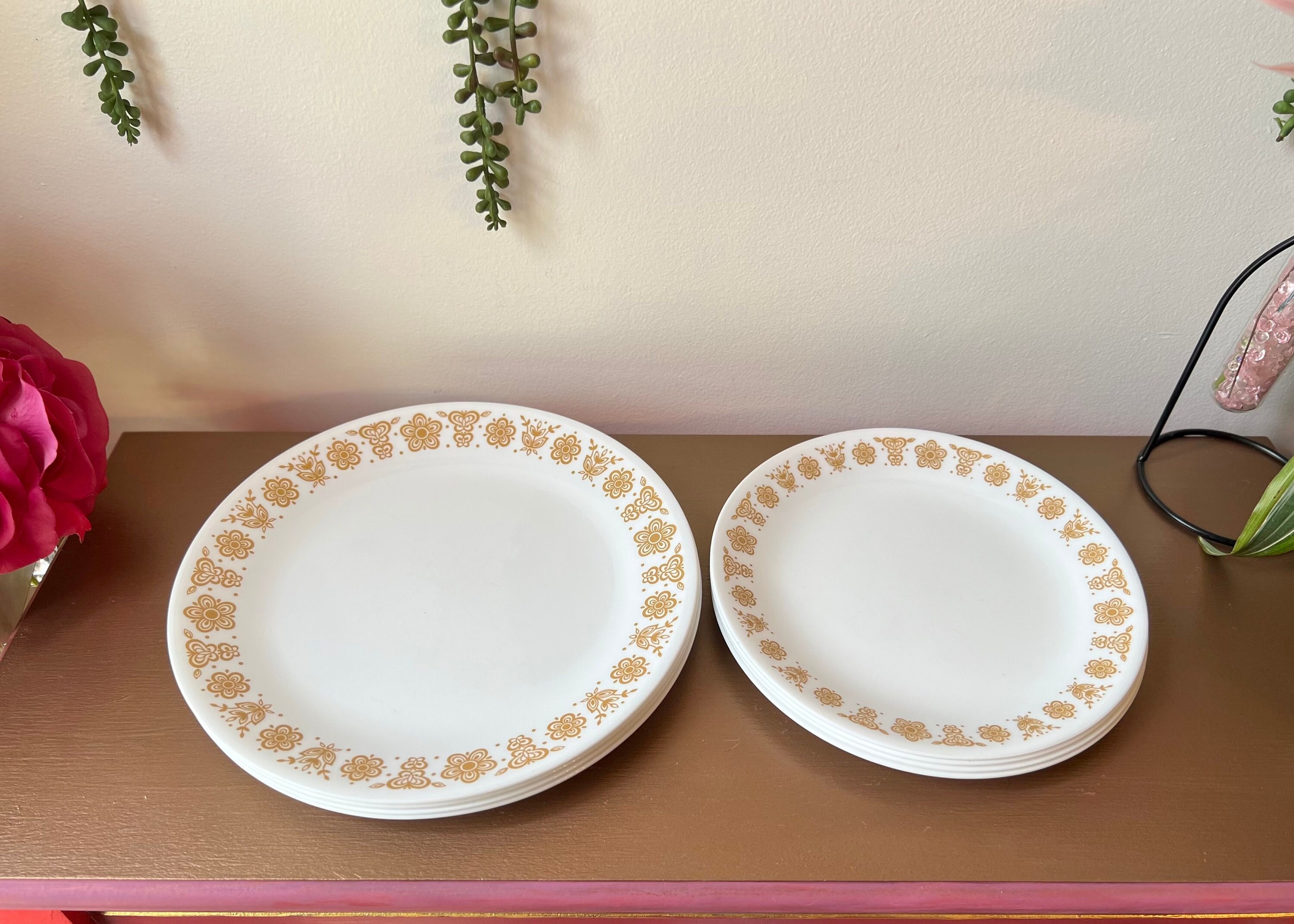 Vintage Corelle Dinnerware Set 1970s Corelle Butterfly Gold Vitrelle ...
