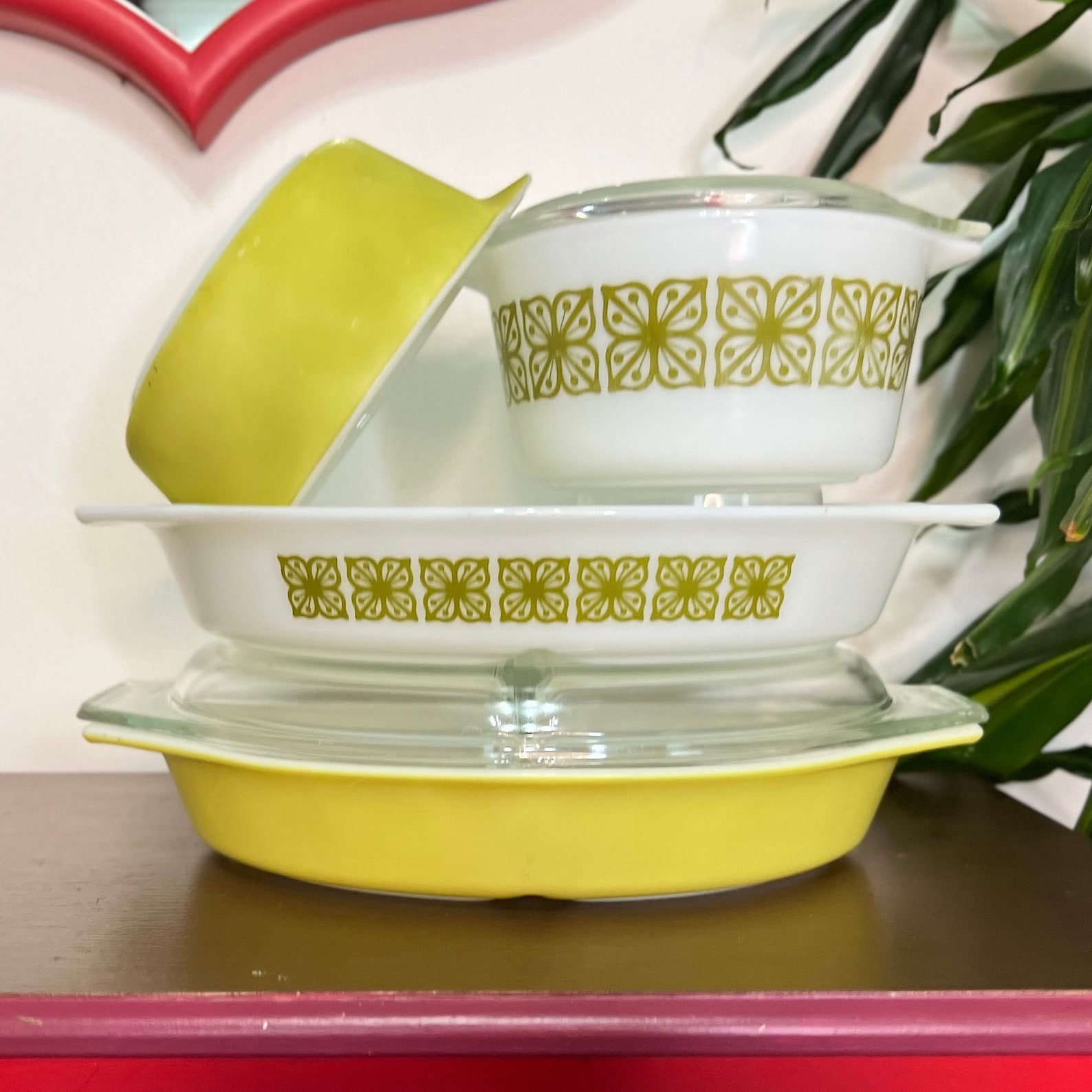 Vintage Pyrex Verde Casserole Dishes Set of 4 2 Lids Pyrex - Etsy