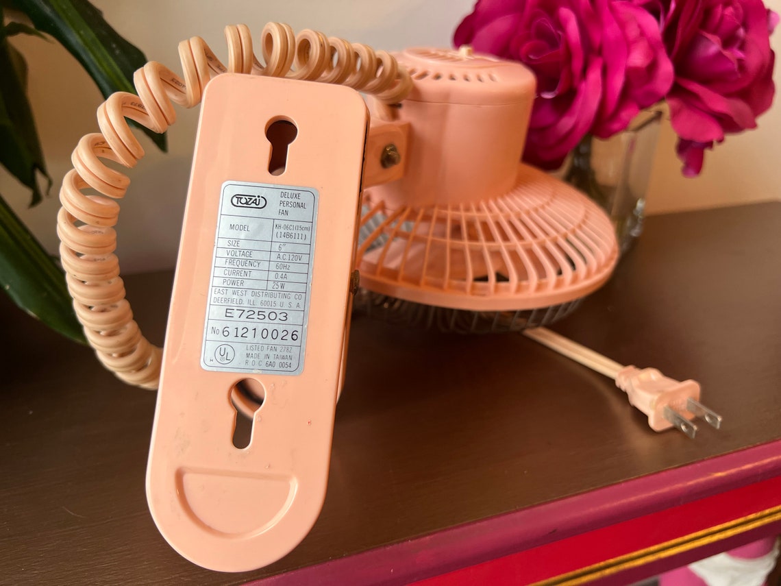Vintage Pink Fan 6 Inch Tozai Deluxe Personal Fan Model - Etsy
