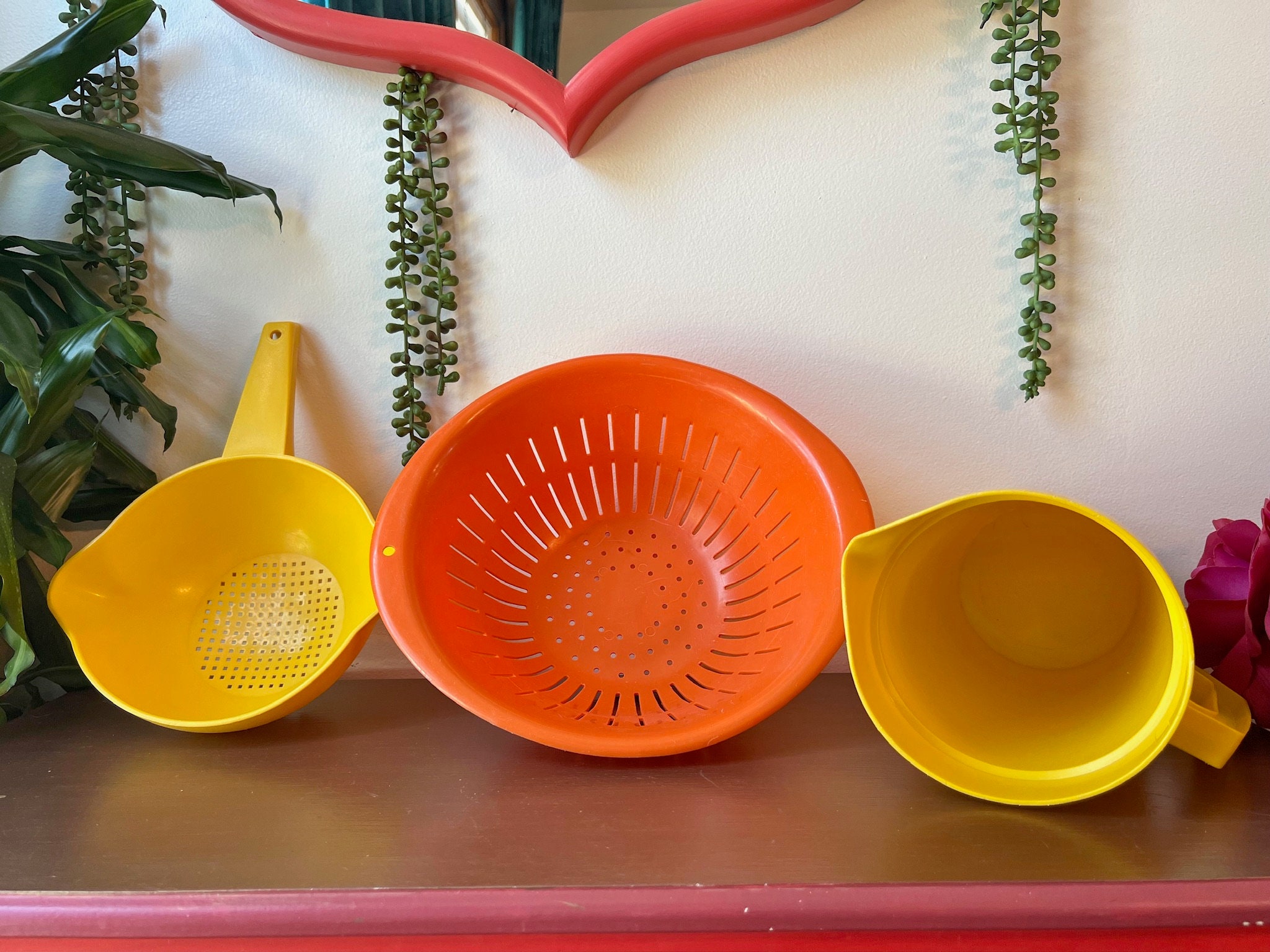 Vintage 70s Tupperware Set Yellow Tupperware Pitcher Orange 70s ...