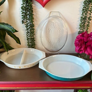 Vintage Pyrex Constellation & Promotional Princess Turquoise Baking ...