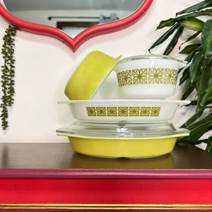 Vintage Pyrex Verde Casserole Dishes Set of 4 2 Lids Pyrex Vintage ...