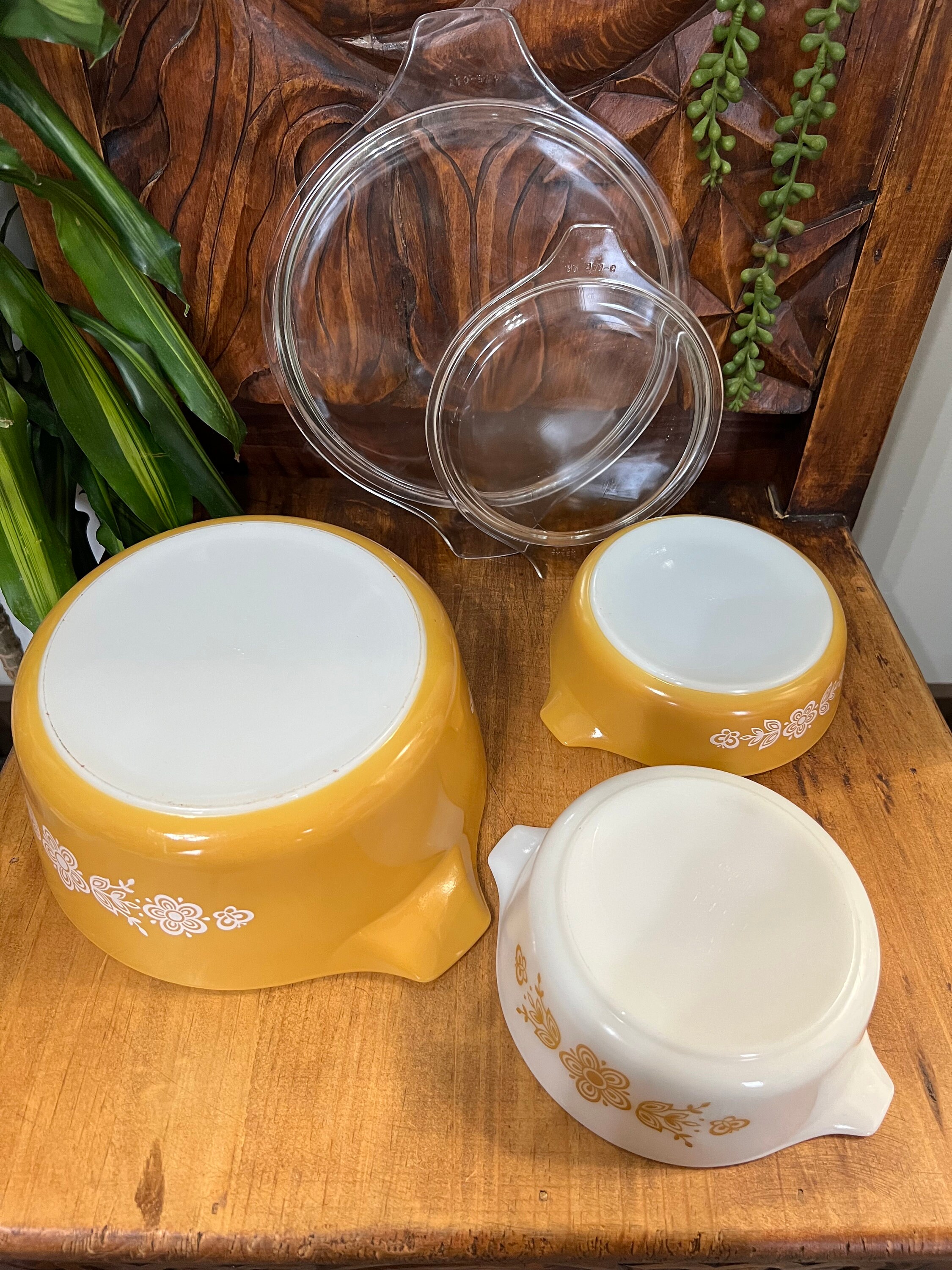 Set of 3 Butterfly Gold Vintage Pyrex Casserole Dishes With - Etsy