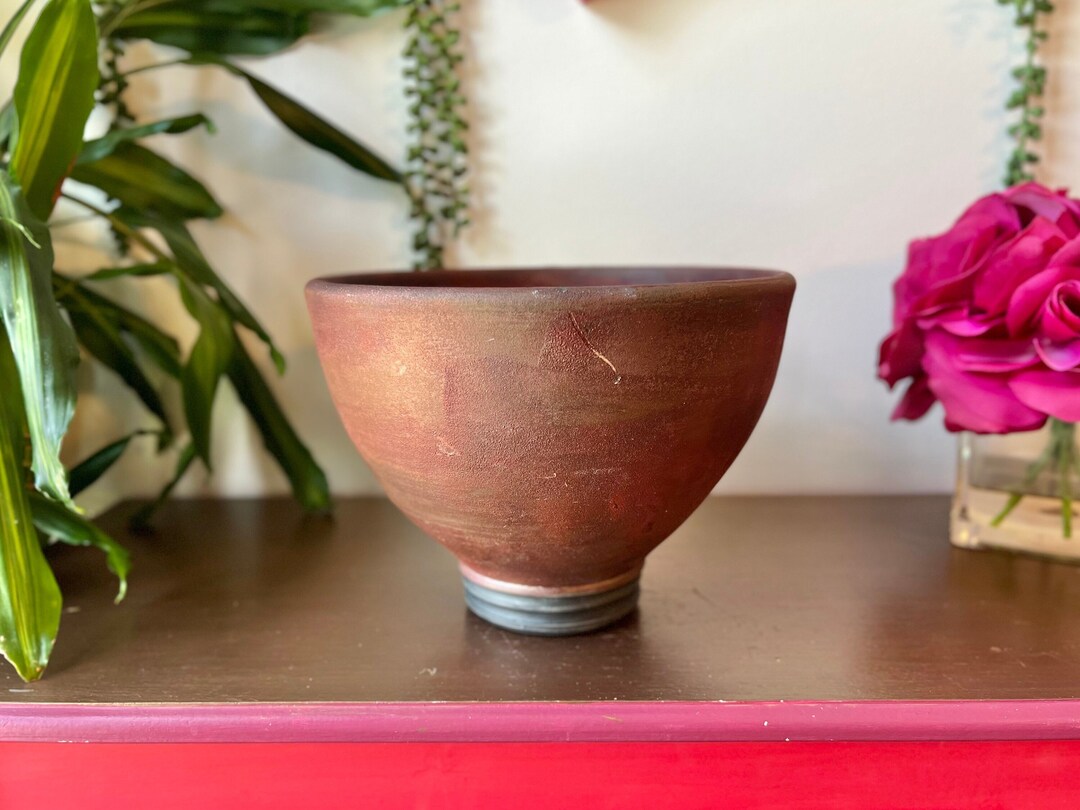 Large Vintage Deep Ceramic Bowl Handmade Pottery Serving Bowl Handmade ...