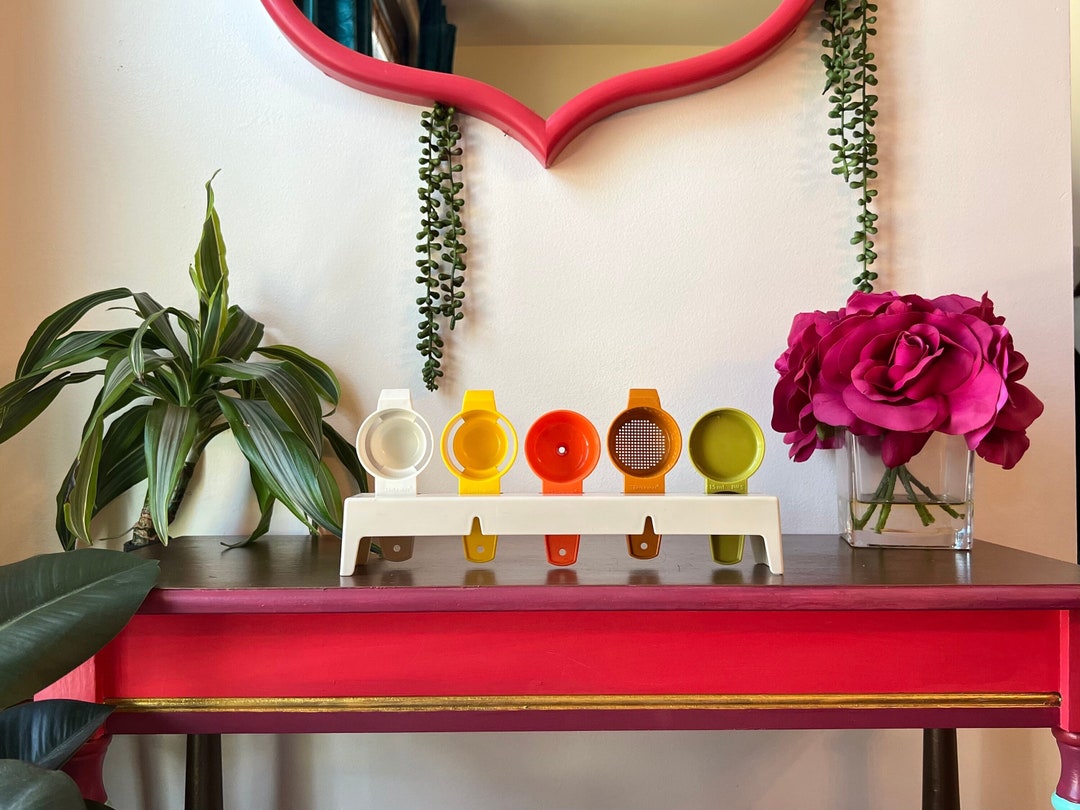 Vintage Tupperware Utensil Set of 5 With Holder Mid Century - Etsy