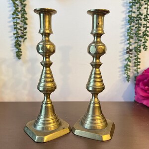 Antique Brass Victorian Candlesticks Made in England Stamped - Etsy