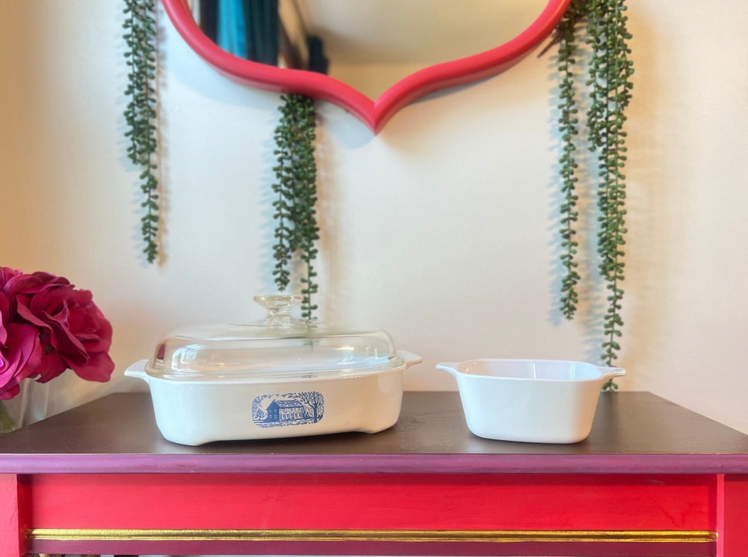 Vintage Corning Ware Skillet and Petite Pan Blue and White Corningware ...