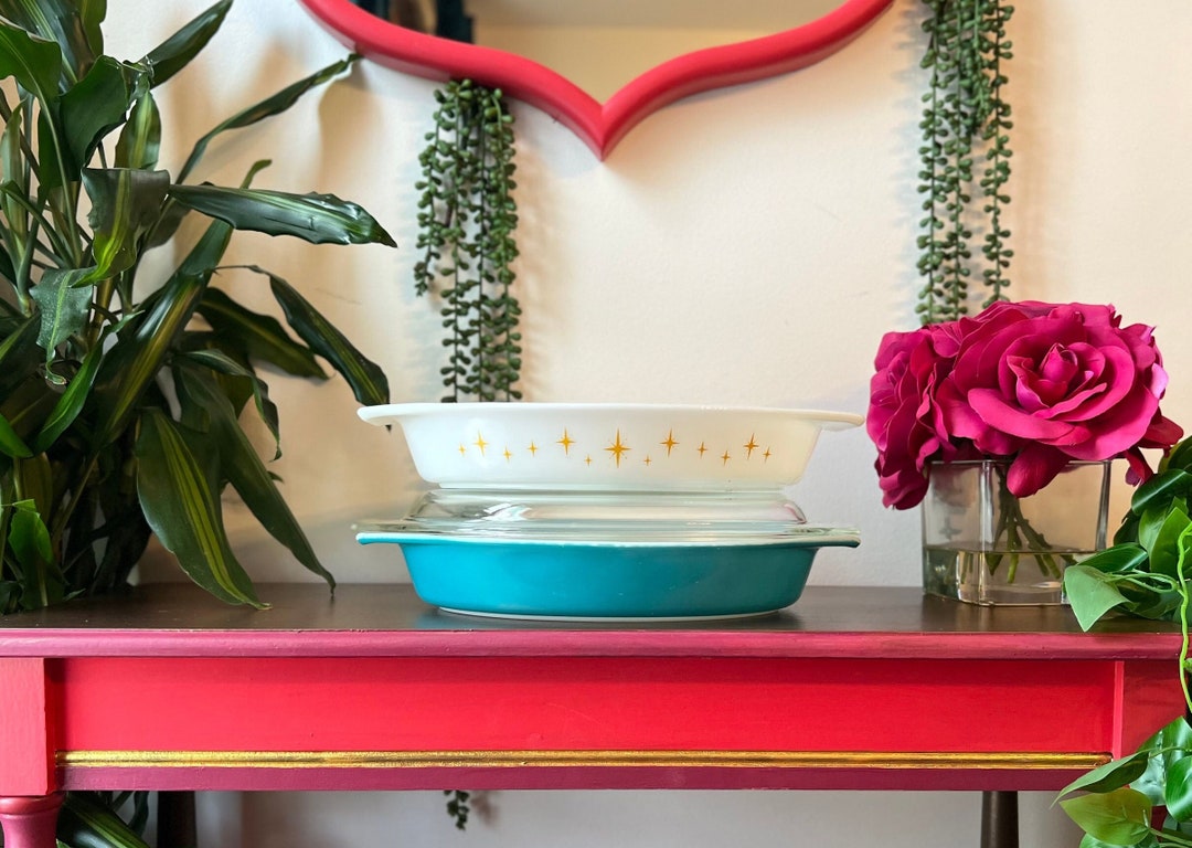 Vintage Pyrex Constellation & Promotional Princess Turquoise Baking ...