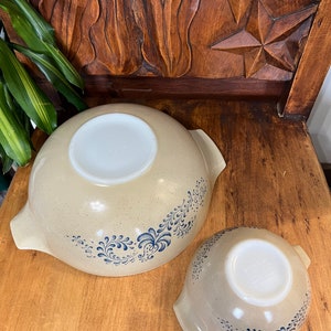 Vintage Pyrex Cinderella Mixing Bowls Homestead Pattern Set of 4 Beige ...