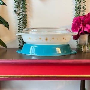 Vintage Pyrex Constellation & Promotional Princess Turquoise Baking ...