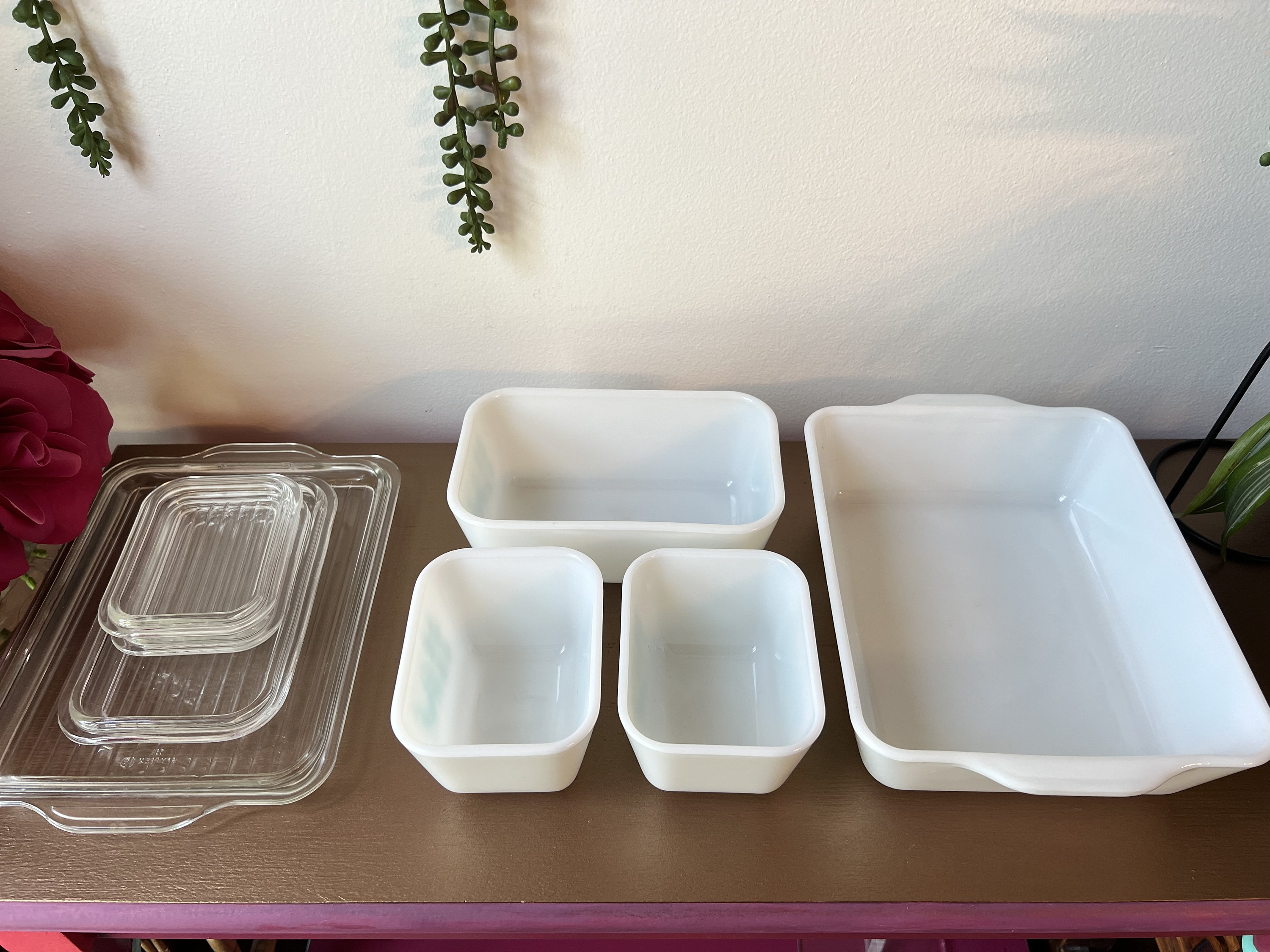 Vintage Pyrex Butterprint Refrigerator Dishes Turquoise and White Amish ...