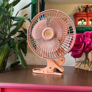 Vintage Pink Fan | 6 Inch Tozai Deluxe Personal Fan Model KH-06C1 ...