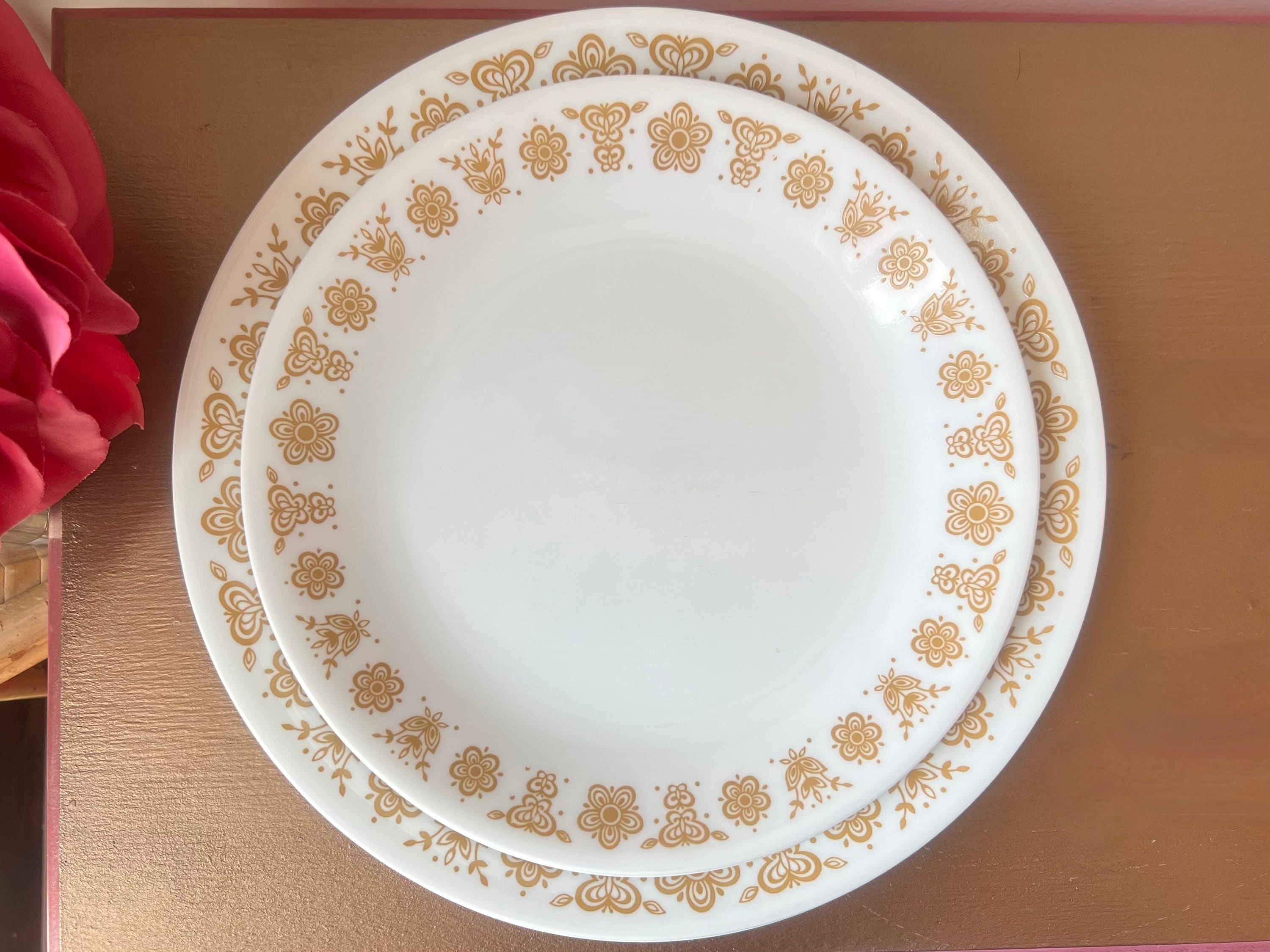 Vintage Corelle Dinnerware Set 1970s Corelle Butterfly Gold Vitrelle ...