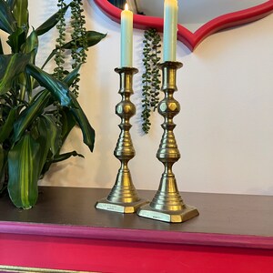 Antique Brass Victorian Candlesticks Made in England Stamped - Etsy