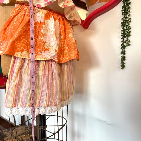 Vintage Tiered Diner Apron, Floral Farmhouse Kitchen - Gem